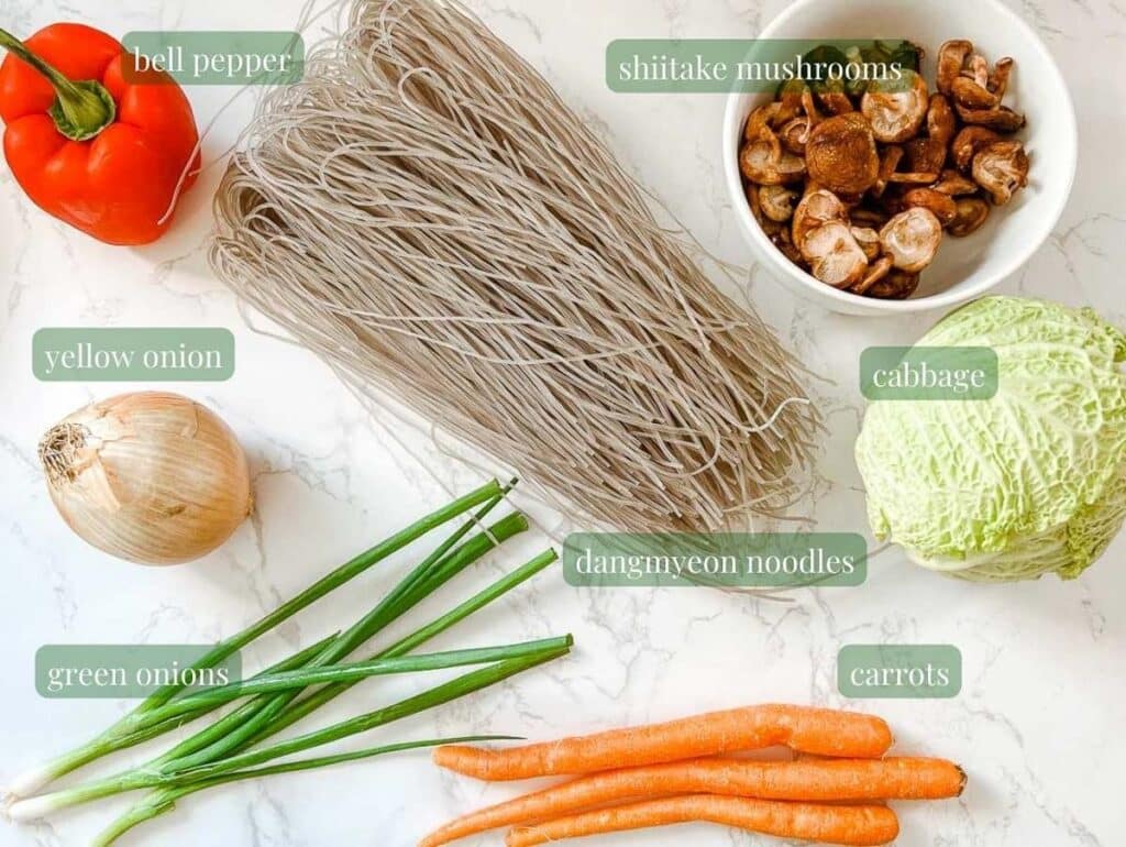 Spicy Vegan Japchae Recipe | theseasidecalls.com