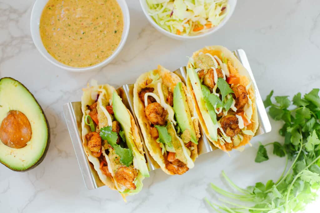 Easy Tacos De Camaron (Shrimp Tacos) | theseasidecalls.com